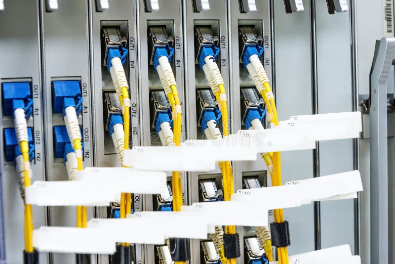 The Telecom Room Switches and Cables Stock Photo - Image of plug, cat5 ...