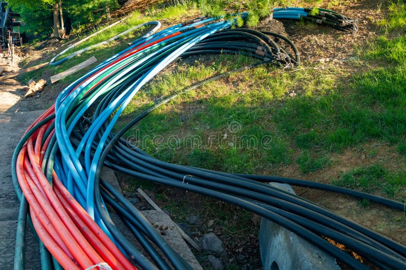 Telecommunications Fiber Optic Cables before Installation for Broadband ...