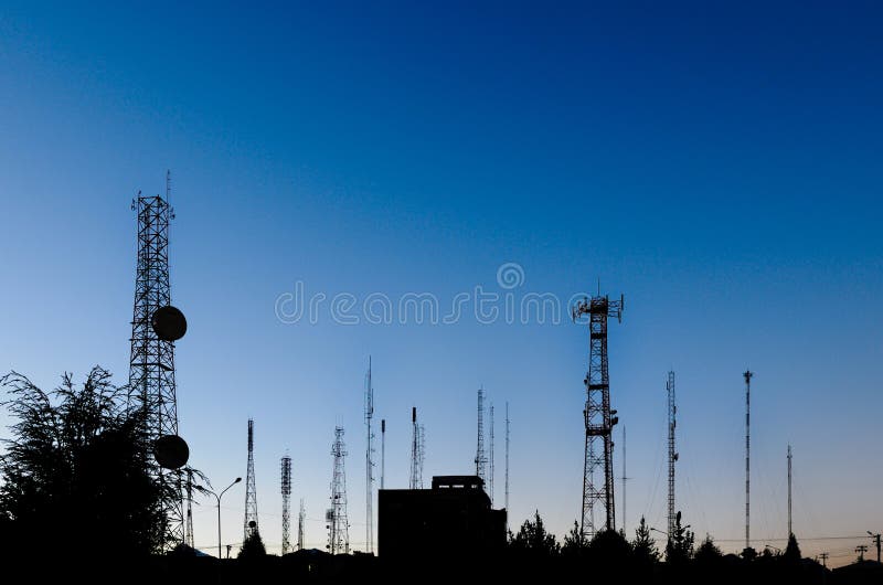 Telecommunications Landscape Stock Image - Image of landscape, signal ...