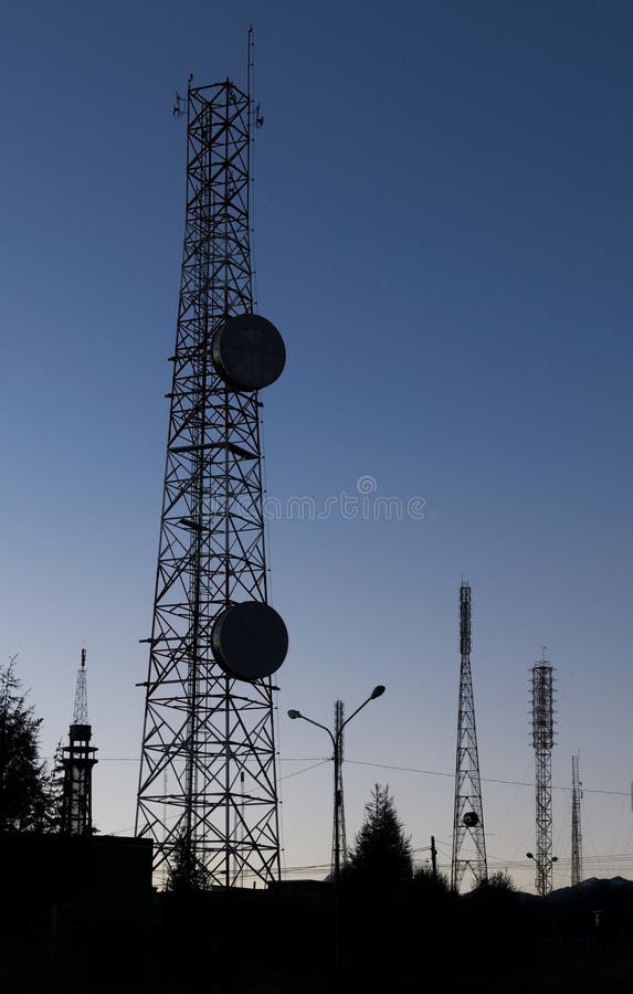 Telecommunications Landscape Stock Image - Image of landscape, signal ...