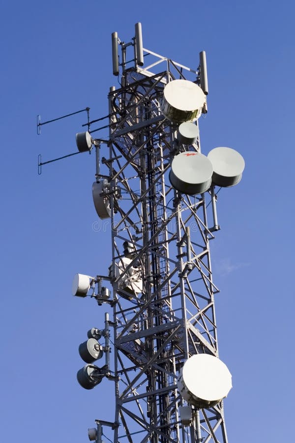 Telecommunications Mast and Blue Sky Stock Photo - Image of tower ...