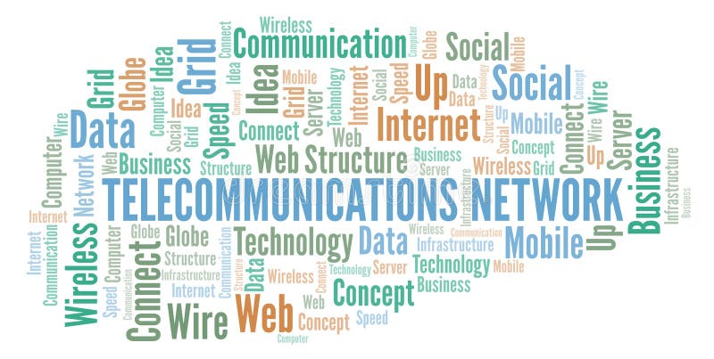 Telecommunications Network Word Cloud. Stock Illustration ...