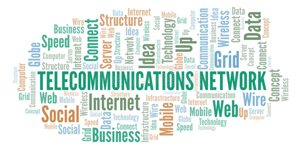 Telecommunications Network Word Cloud. Stock Illustration ...
