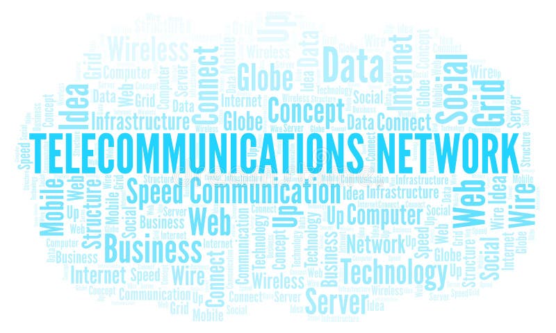 Telecommunications Network Word Cloud. Stock Illustration ...