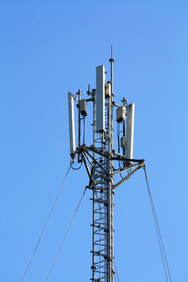 Telecommunications Pole for Wires and Fibre Optics Stock Photo - Image ...