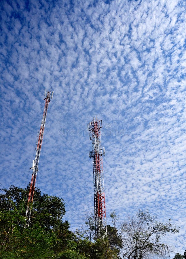 Telecommunications Pole for Wires and Fibre Optics Stock Photo - Image ...