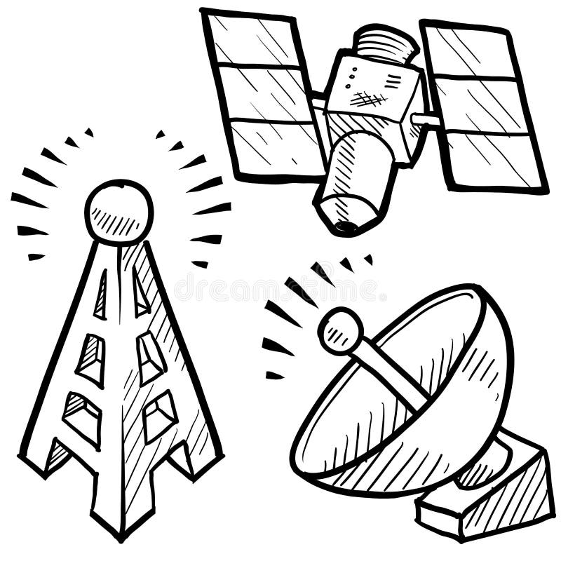 Telecommunications sketch stock vector. Image of drawing - 22724749