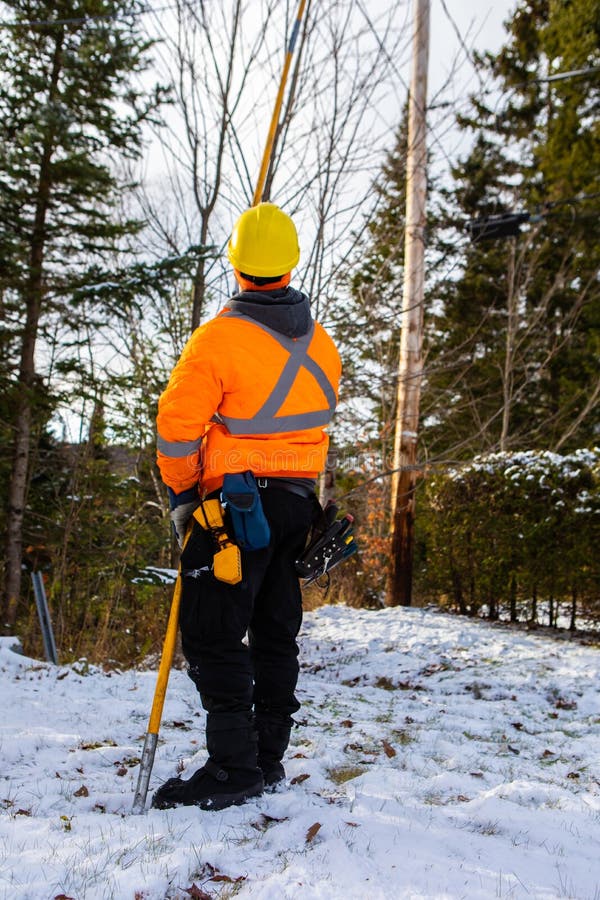 Telecommunications Technician at Work Stock Image - Image of hardhat ...