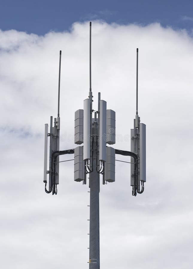 Cell Tower at Night stock photo. Image of business, connect - 14165688