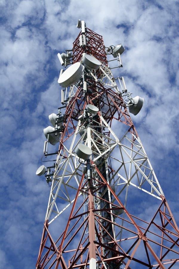 Telecommunications tower stock image. Image of blue, phone - 15452233