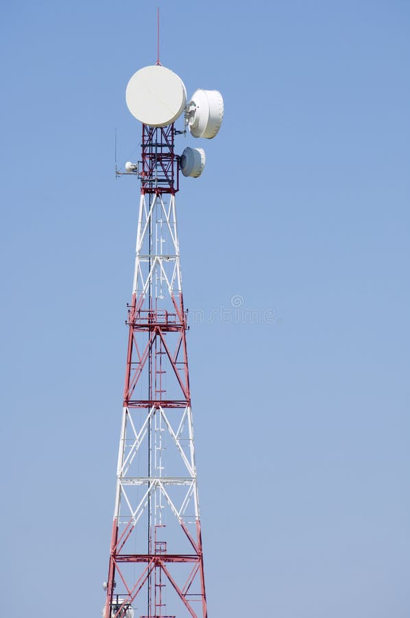 Telecommunications tower stock image. Image of copyspace - 15447071