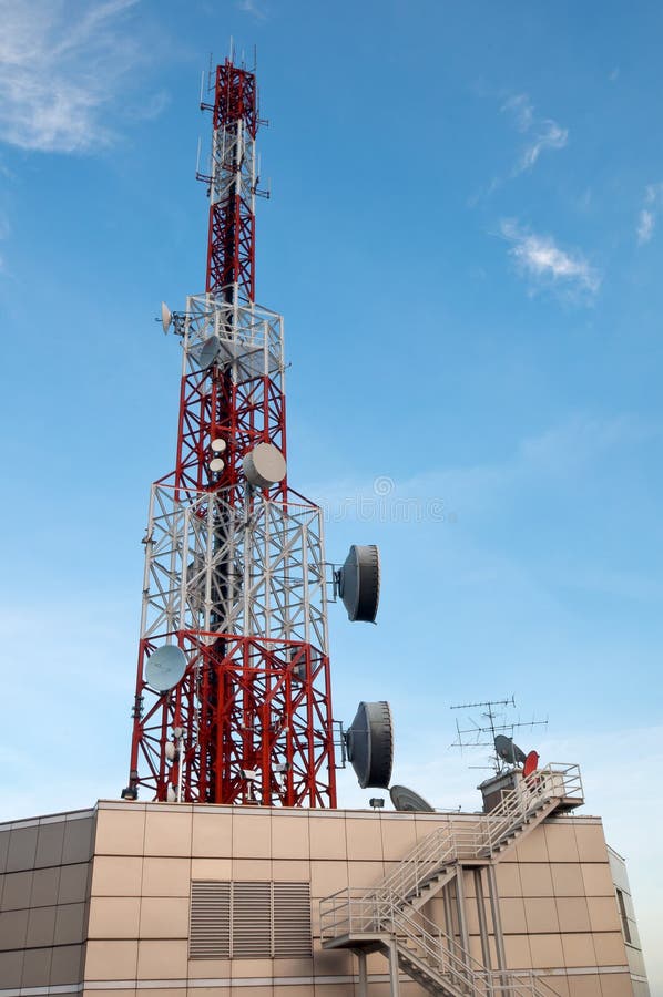 Telecommunications tower stock image. Image of connection - 24335309
