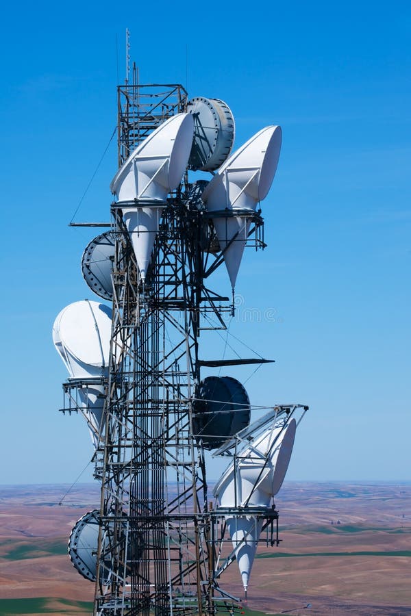 Telecommunications towers stock image. Image of antenna - 24867459