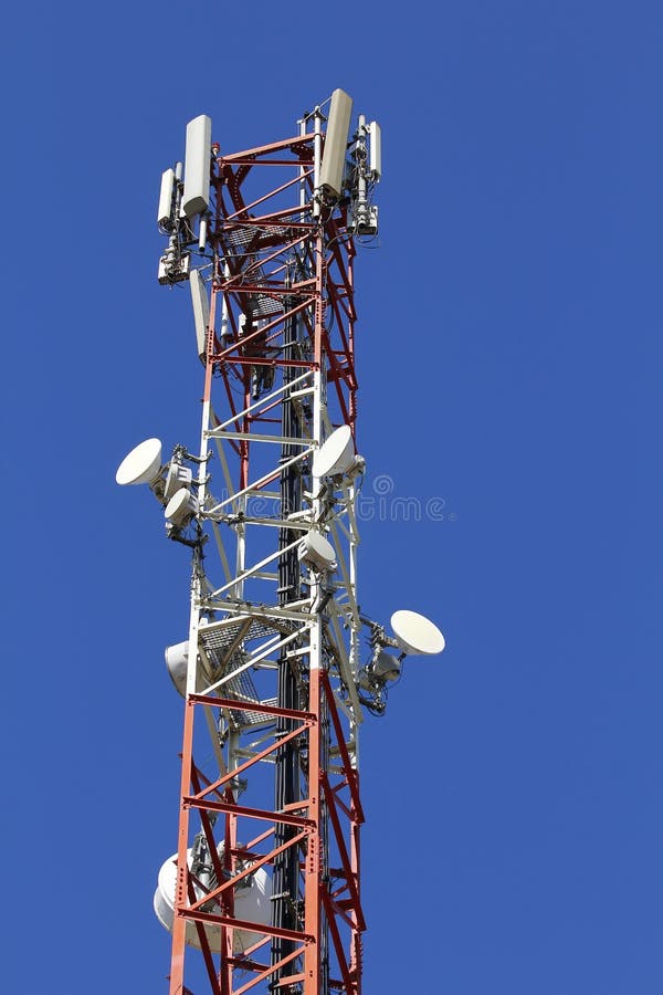 Telecommunications tower stock photo. Image of structure - 38690506