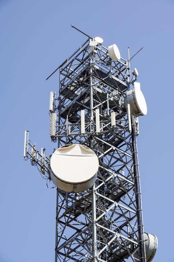 Telecommunications Tower . Antenna Mobile Phone Base Station Stock ...