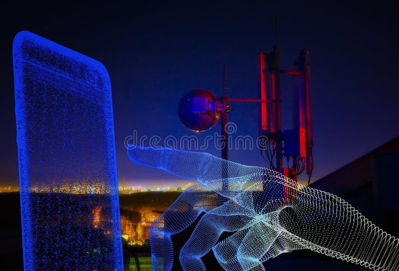 Telecommunications On The Circle Stock Image - Image of figure, black ...