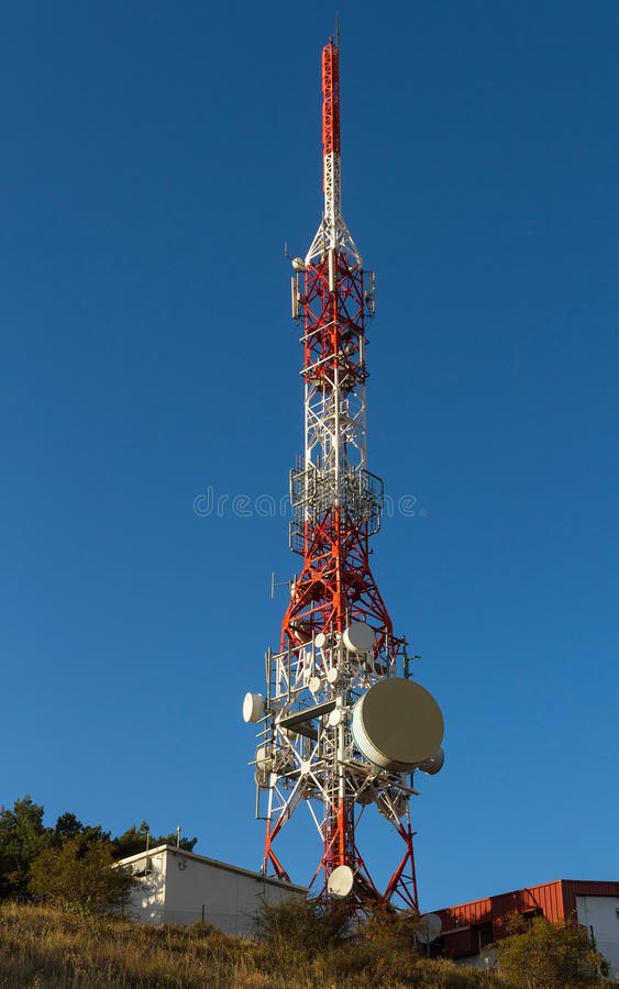 Telecommunications Tower stock photo. Image of broadcasting - 81184644