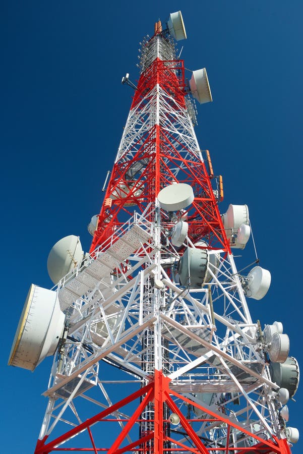 Telecommunications tower stock image. Image of power - 25271311