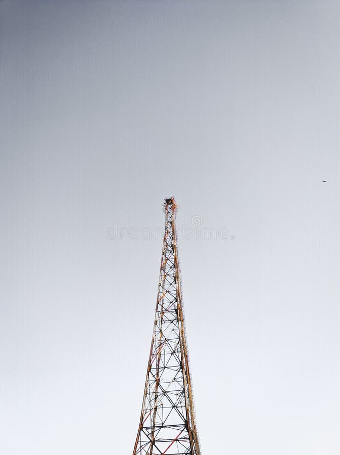 Telecommunications Tower with a Minimal Look Stock Photo - Image of ...