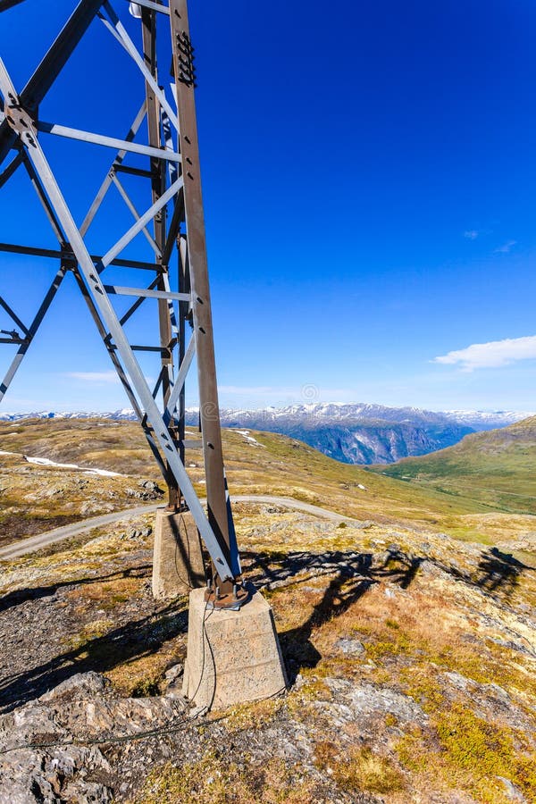 Telecommunications Tower in Mountains Stock Image - Image of metal ...