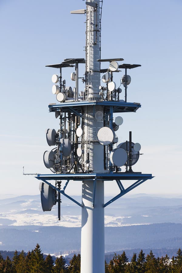 Old Parabolic Tower Antenna in the Countryside. Stock Photo - Image of ...