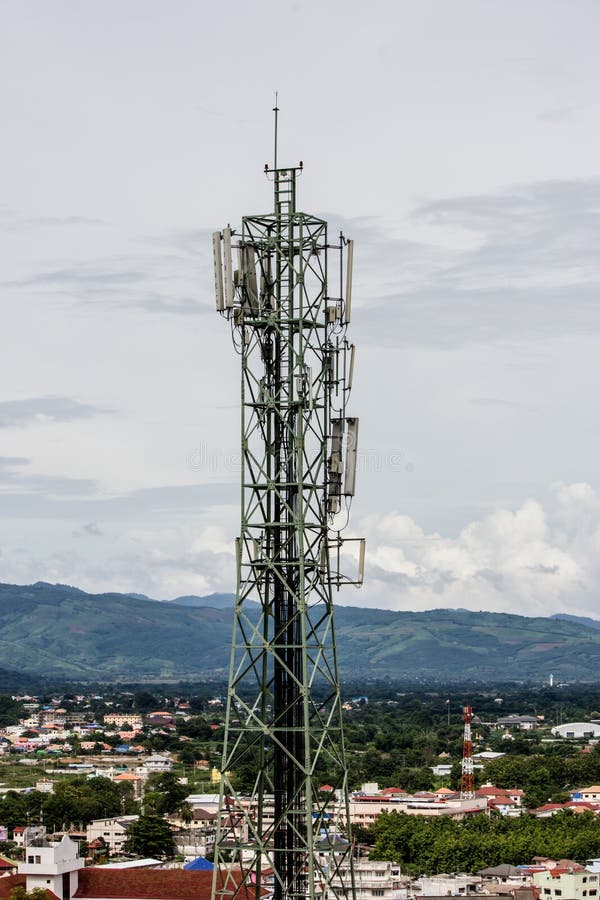 Telecommunications tower stock image. Image of engineering - 32780763