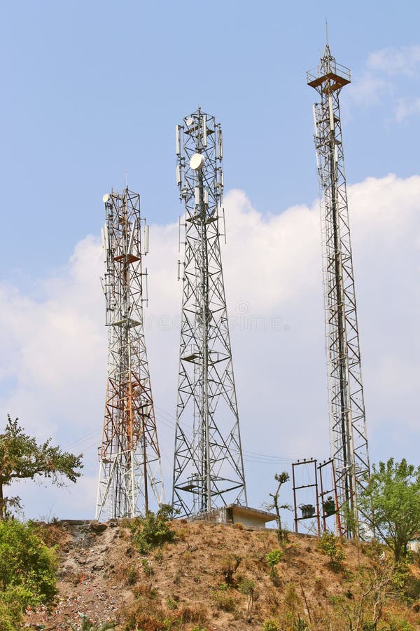 Mobile Station Receiver Antenna Tower Stock Image - Image of repeater ...