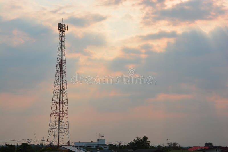 Telecommunications towers stock image. Image of antenna - 24867459