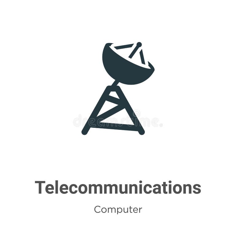 Telecommunications Vector Icon on White Background. Flat Vector ...