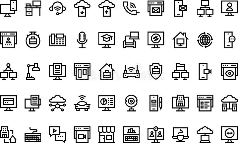 Telecommuting Icons High-Quality Vector Icons Collection with Editable ...