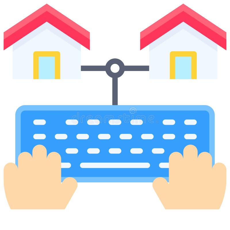 Telecommuting or Remote Work Icon, Vector Illustration Stock Vector ...