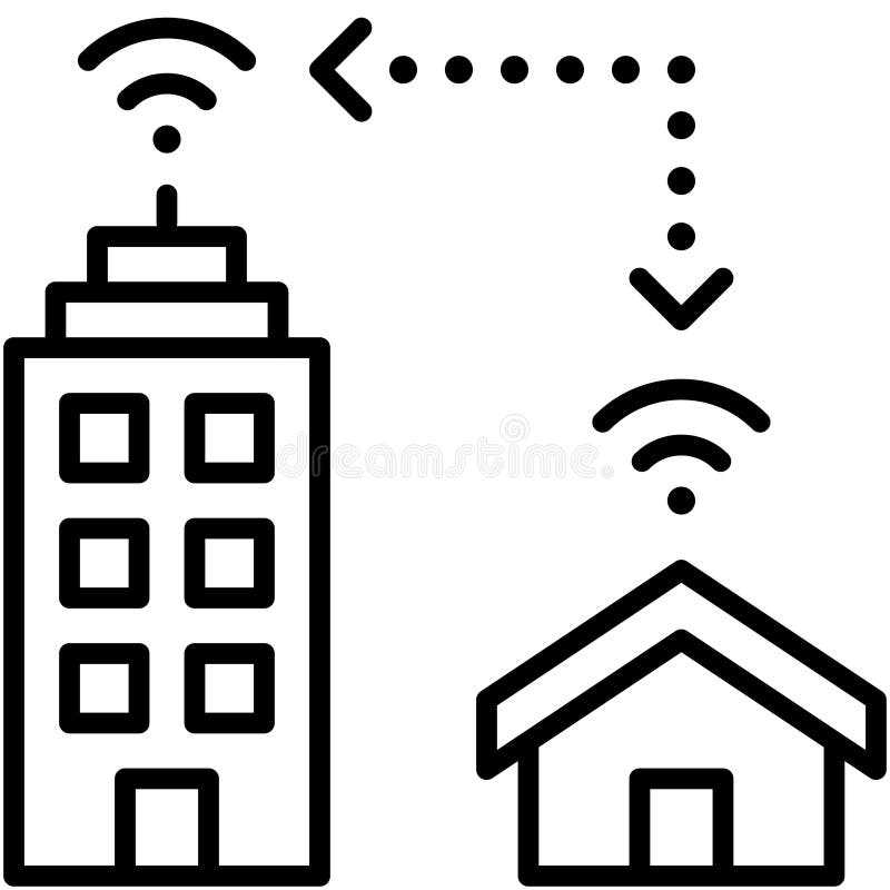 Telecommuting or Remote Work Icon, Vector Illustration Stock Vector ...