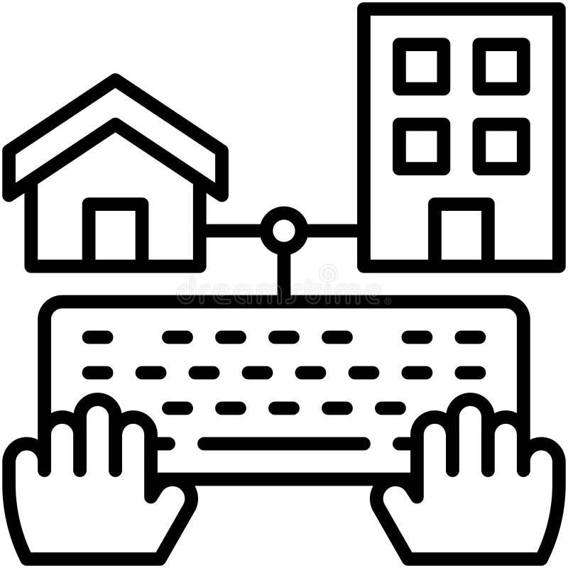 Telecommuting or Remote Work Icon, Vector Illustration Stock Vector ...