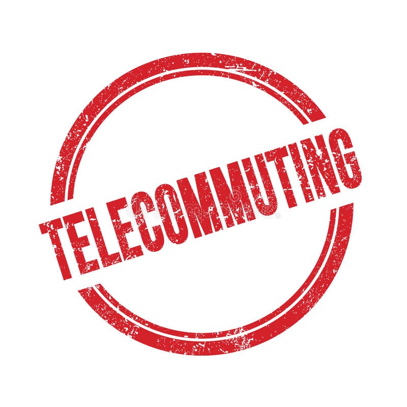 TELECOMMUTING Text Written on Red Grungy Round Stamp Stock Illustration ...