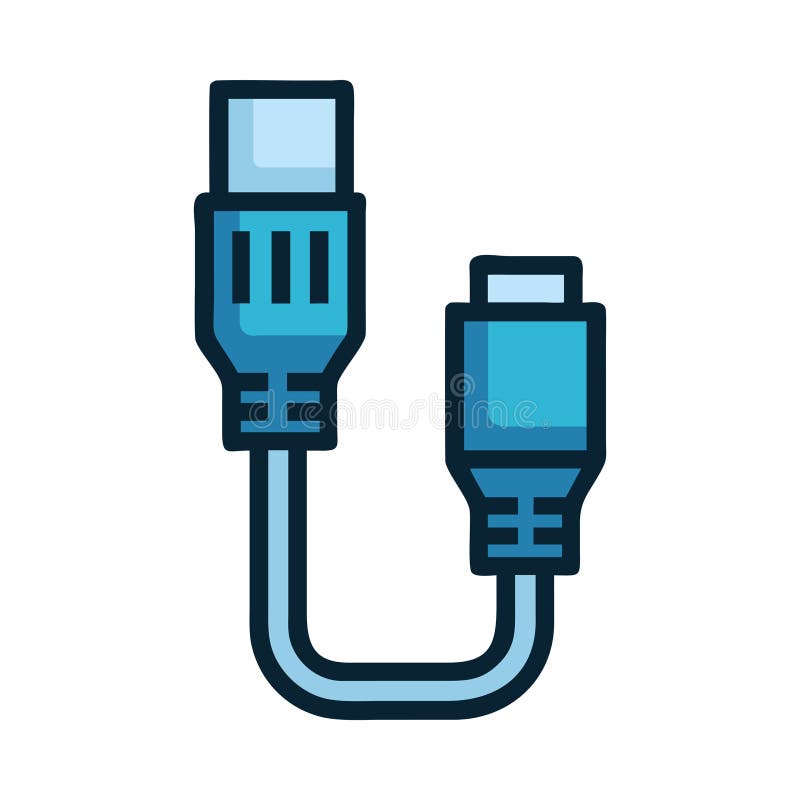 Telecomunication Cable Connector Icon Stock Illustration - Illustration of communication, signal ...