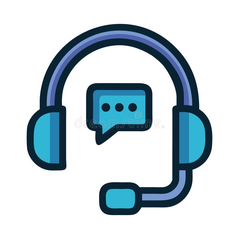 Telecomunication Headset Icon Stock Vector - Illustration of audio ...