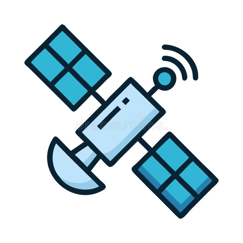 Telecomunication Satellite Icon Stock Illustration - Illustration of ...