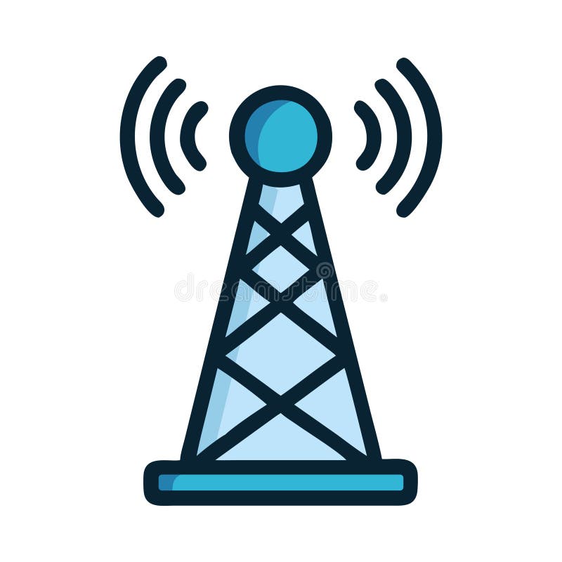 Telecomunication Signal Tower Icon Stock Vector - Illustration of tower ...