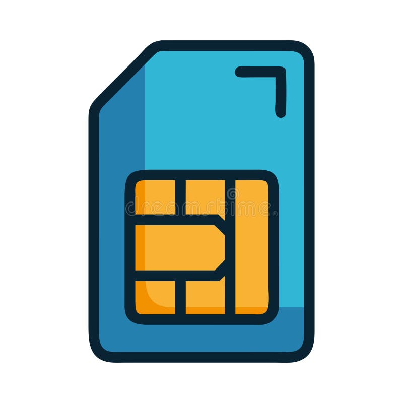 Telecomunication Sim Card Icon Stock Illustration - Illustration of ...