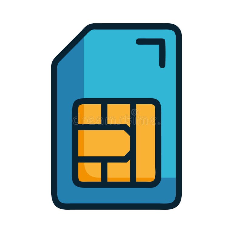 Telecomunication Sim Card Icon Stock Illustration - Illustration of ...