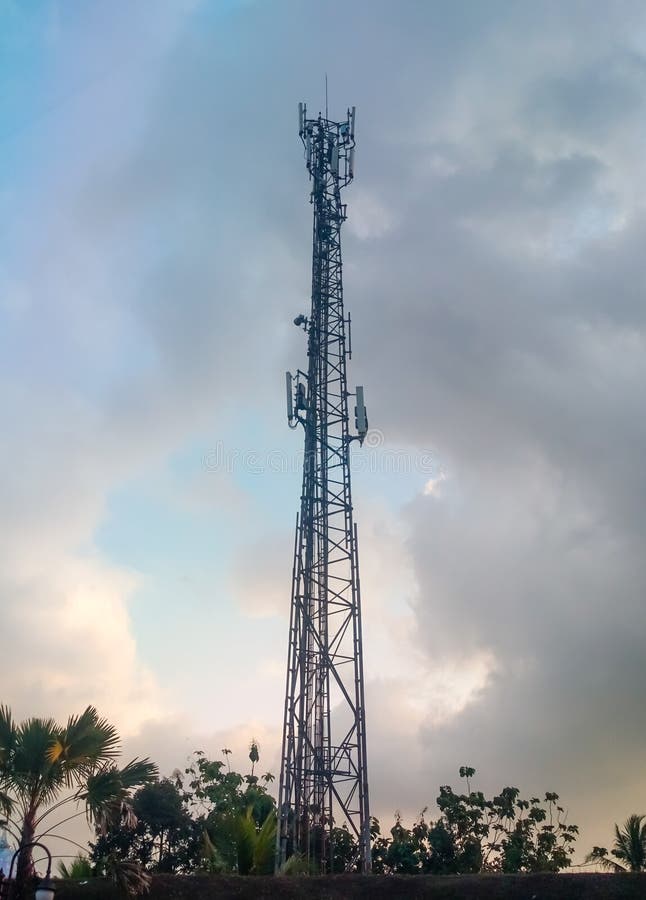 Telecomunication Tower for Internet Connection Stock Photo - Image of ...
