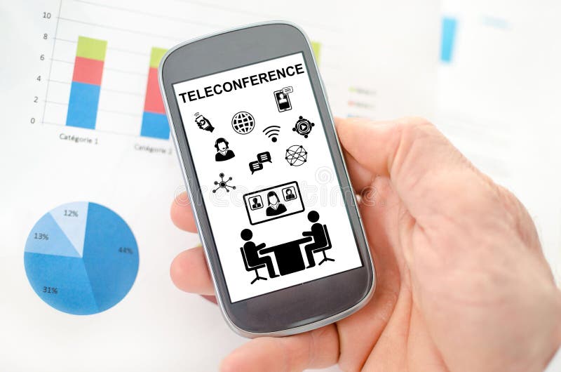Teleconference Concept on a Smartphone Stock Image - Image of concept ...