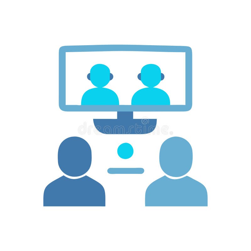 Teleconferencing Icon for Virtual Meetings Stock Vector - Illustration ...