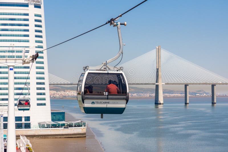 Teleférico En El Distrito De La Expo, Lisboa, Portugal Imagen de ...