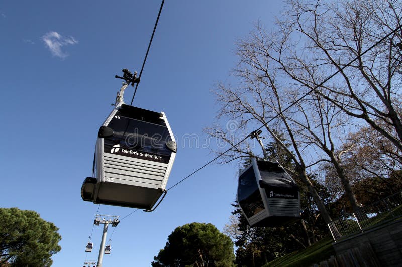 Teleferic de Montjuic editorial stock image. Image of modern - 24193329