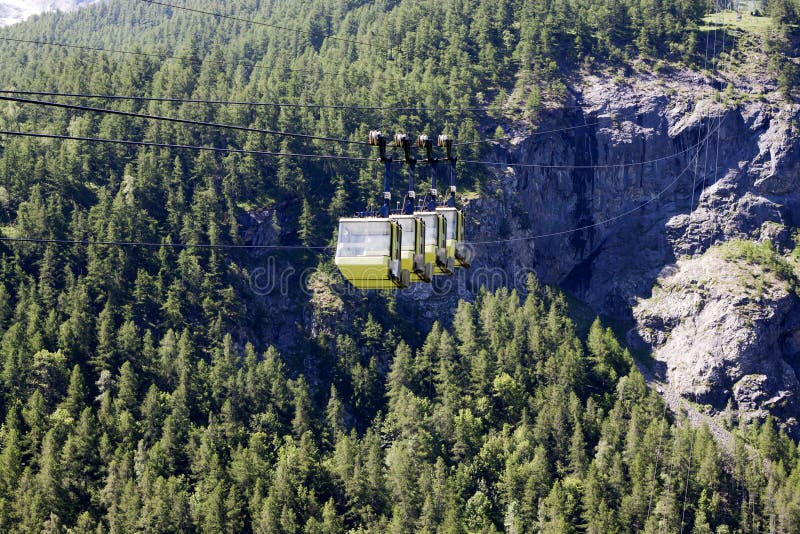 Teleferic with green trees stock photo. Image of railway - 25858792