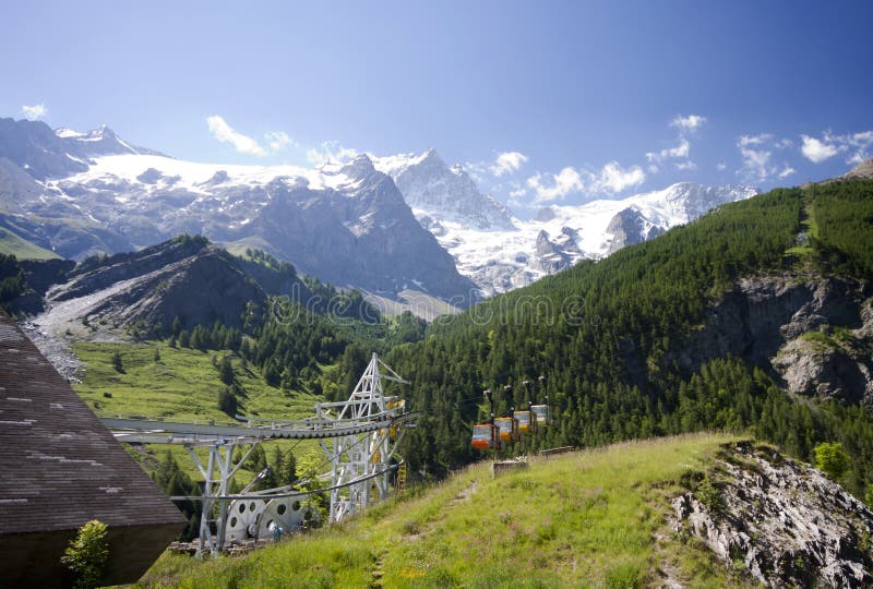 The Teleferic Station and the Mountain Landscape Stock Image - Image of ...