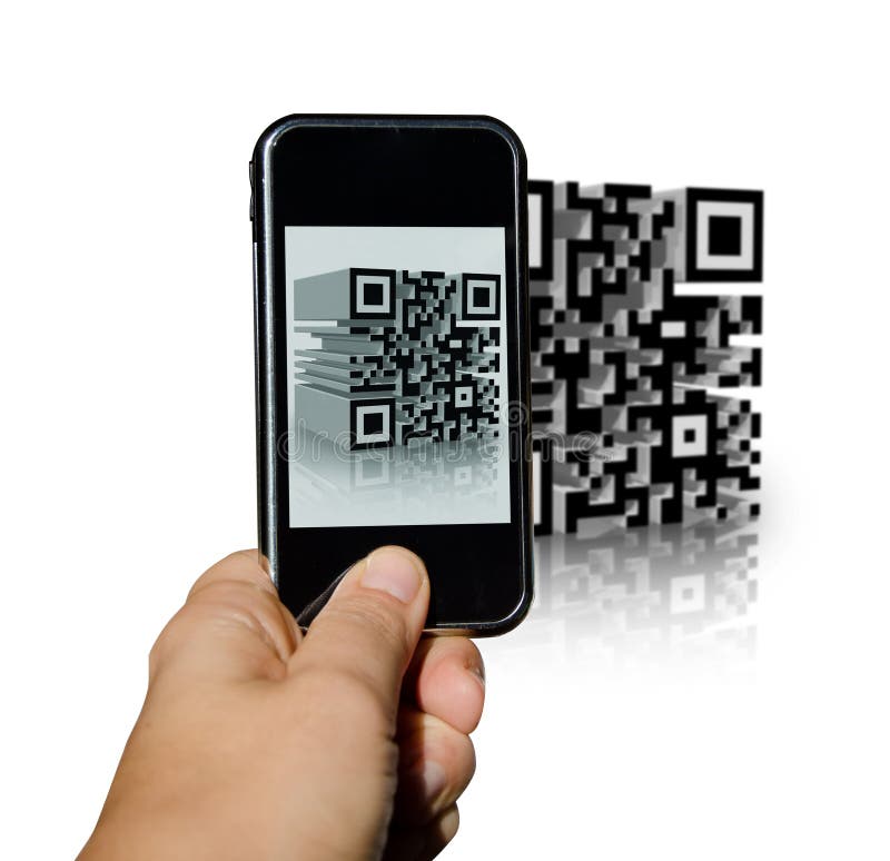 Telefon, Das Einen QR Code Scannt Stockbild - Bild von finger, post ...
