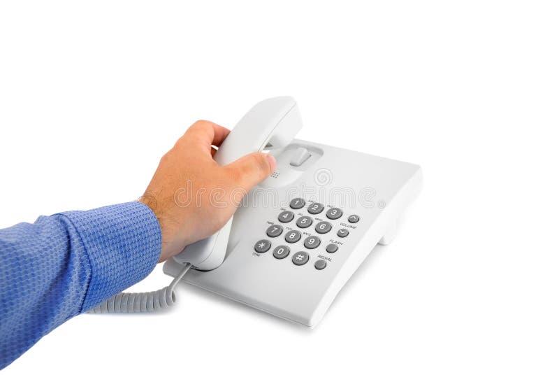 Telefon mit der Hand stockbild. Bild von getrennt, telekommunikation ...