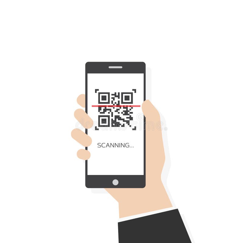 Telefon mit qr Code vektor abbildung. Illustration von stab - 112219896